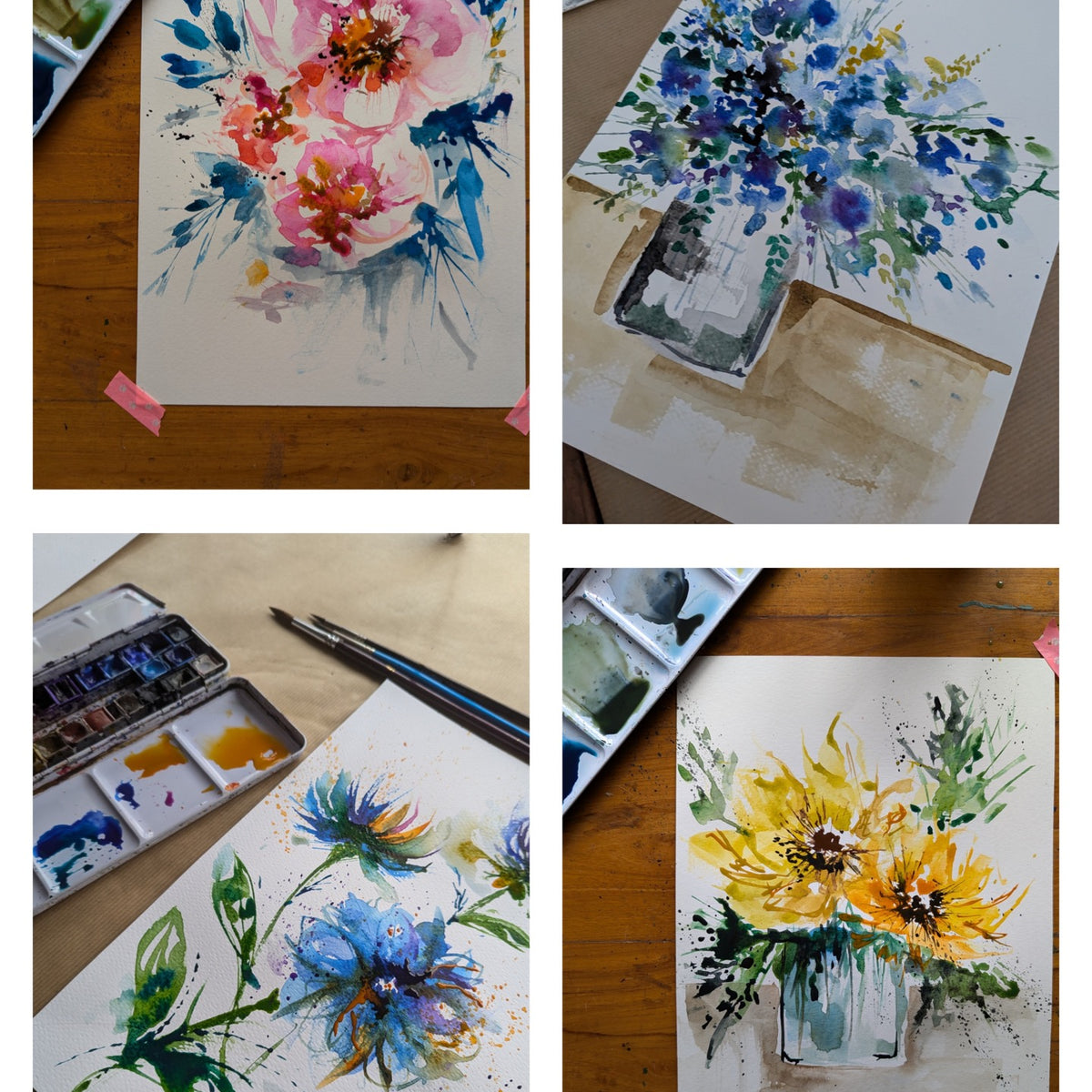 4 Expressive flower watercolour painting – Tipperleyhill