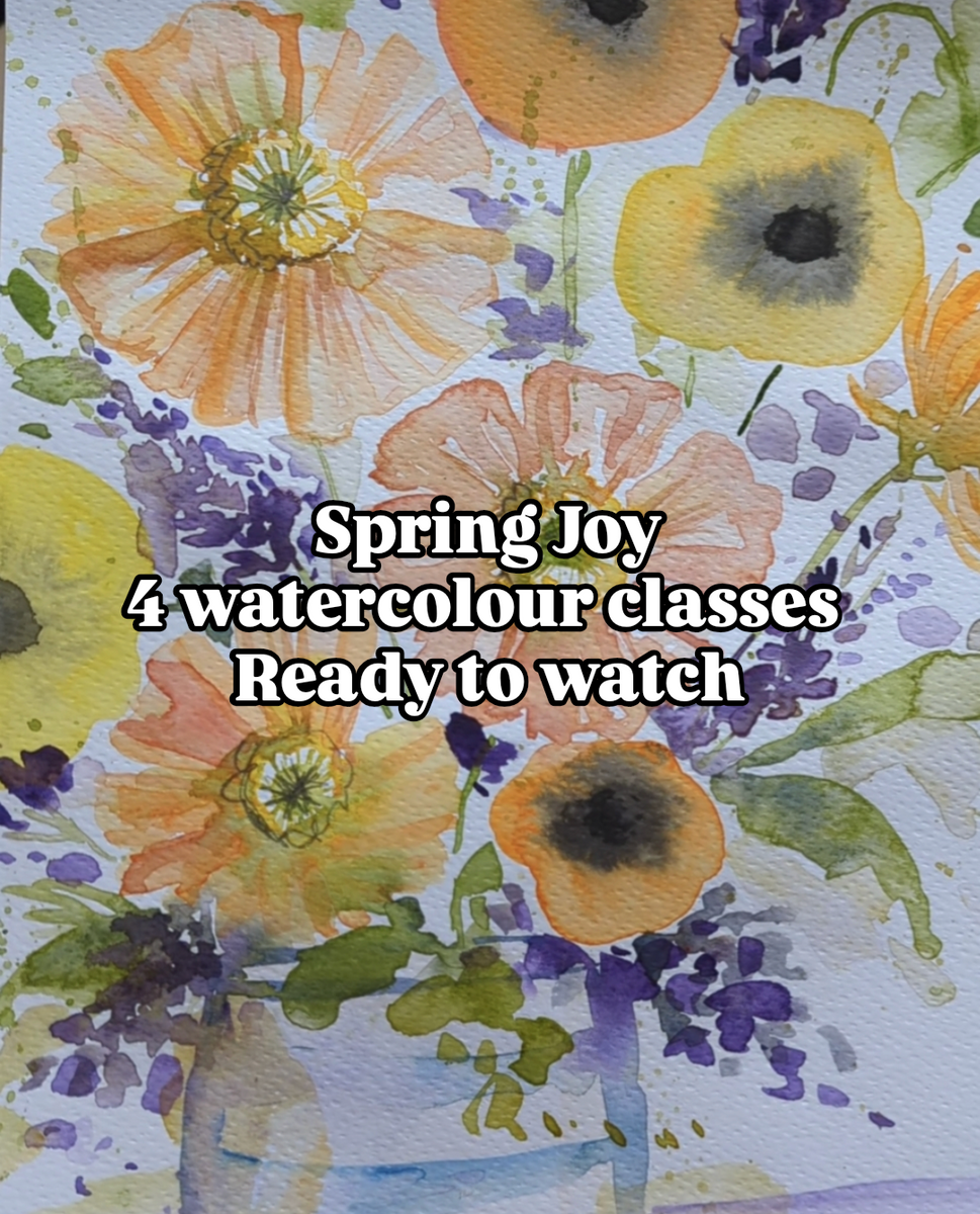 Ready to watch, 4 Spring Joy floral watercolour classes – Tipperleyhill
